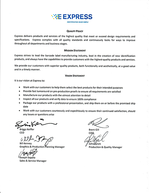 Quality Guaranteed - Express