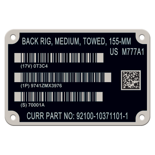 Photo-Imaged Aluminum UID Labels - Express